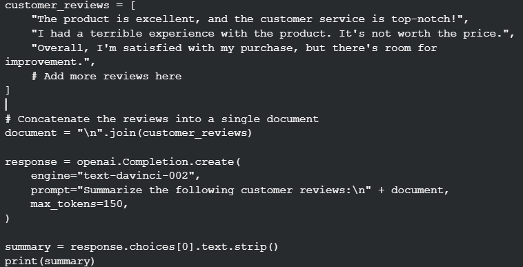 Generating Business Insights with OpenAI Data Summarization